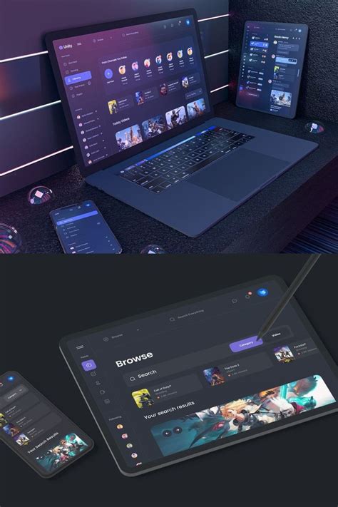 Unity Dashboard Kit — Gaming 🎮 User Interface Design Dashboard Design Interactive Design