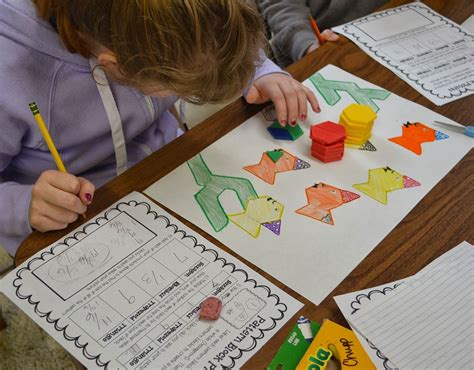 Fractions Operations Review With Pattern Block Pictures Free Activity