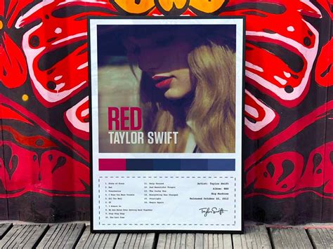 Taylor Swift Red Album Cover Poster Etsy