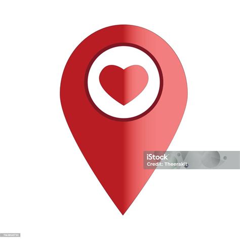 흰색 배경에 하트 아이콘이있는지도 포인터 플랫 스타일 웹 사이트 디자인 로고 응용 프로그램 Ui에 대한 사랑 위치 아이콘 위치