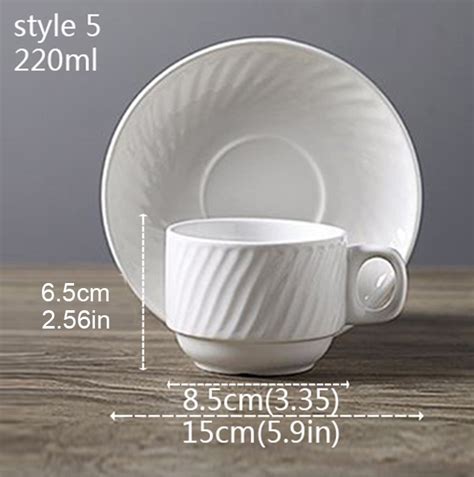 Badu Bg Бели порцеланови чаши за кафе Комплект с чинийка Кафе Чаша за чай Керамика Чаша за кафе