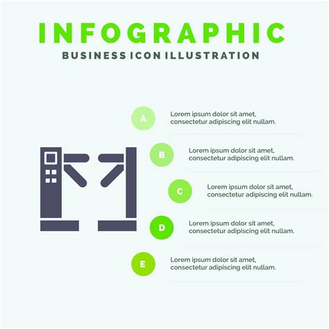 Access Control Turnstiles Underground Solid Icon Infographics 5 Steps