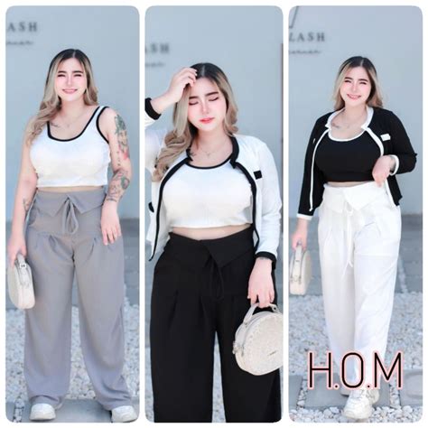Xl Xxxl กางเกงเอวพับสาวอวบ เอว32 44 Shopee Thailand
