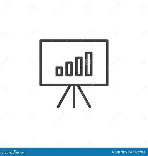 Growth Graph Statistics Outline Icon Stock Vector Illustration Of Linear Report 131671870