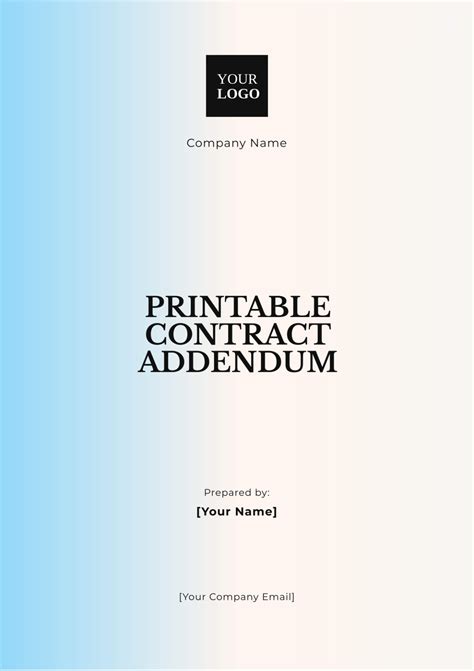 Free Printable Contract Addendum Template To Edit Online