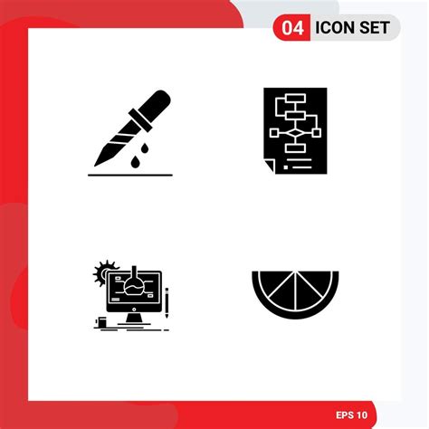 Thematic Vector Solid Glyphs And Editable Symbols Of Droup Chemical