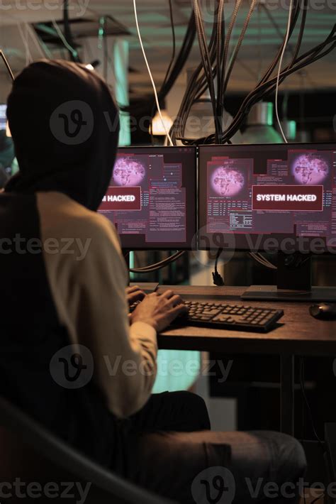 Cyberattack System Hacked Warning On Screen Computer Security