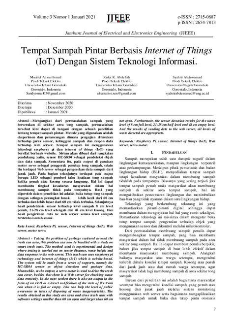 Pdf Tempat Sampah Pintar Berbasis Internet Of Things Iot Dengan Sistem Teknologi Informasi Pdf Tempat Sampah Pintar Berbasis Internet Of Things Iot Dengan Sistem Teknologi Informasi