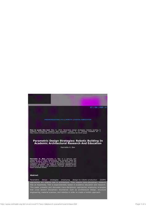 Pdf Parametric Design Strategies Robotic Building In Academic