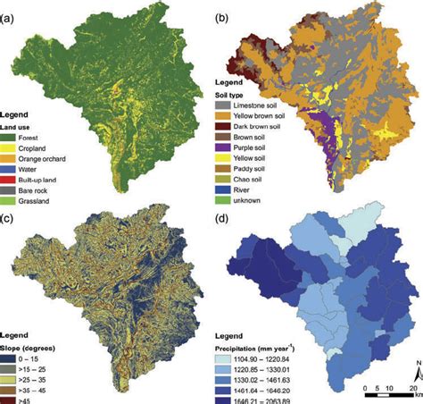 A Land Use B Soil Types C Slope Classes And D Precipitation