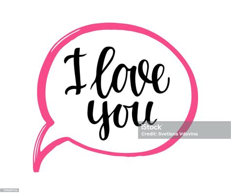 손으로 그린 문구 나는 당신을 사랑해요연설 거품에 사진 오버레이 인사말 카드 인쇄 전단지 포스터 디자인에 대한 레터링 벡터 그림입니다 0명에 대한 스톡 벡터 아트 및 기타