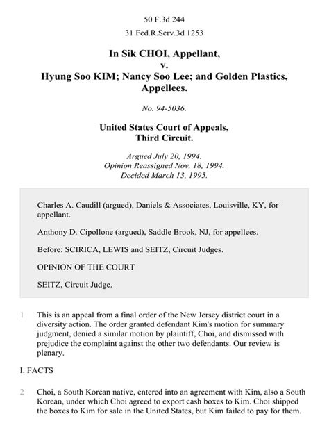 Choi V Kim Appeal On Judgment Recognition Pdf Full Faith And Credit Clause Judgment Law