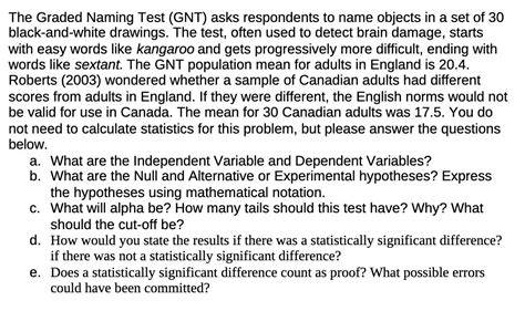 [solved] The Graded Naming Test Gnt Asks Respondents To Name Objects In A Course Hero