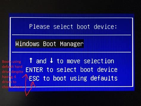 Cant Select Boot Device Windows10