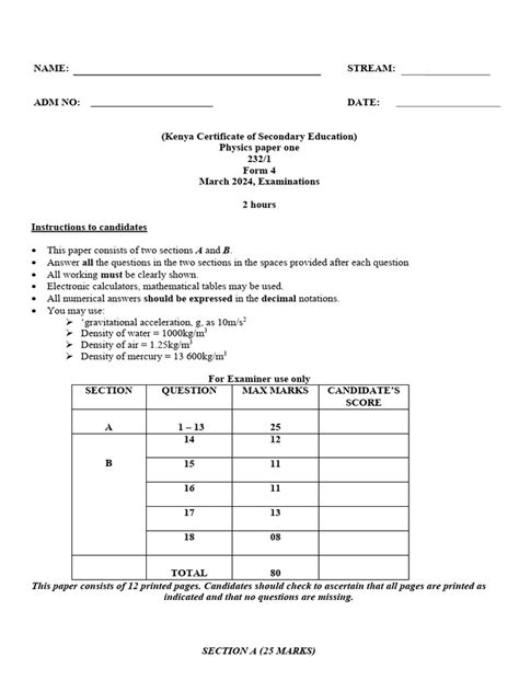 Form 4 Physics Paper 1 Question Paper Pdf Heat Buoyancy