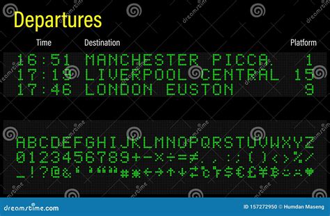 LED Digital Font Letters Numbers And Symbols Stock Vector Illustration Of Font Computer