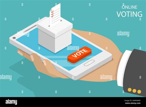 Flat Isometric Vector Concept Voting Online E Voting Election
