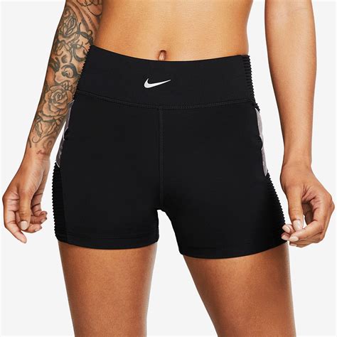 Nike Womens Pro 3 Shorts Black Metallic Silver Womens Clothing