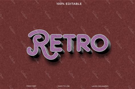 Retro Text Style Effect Photoshop PREMIUM PSD File