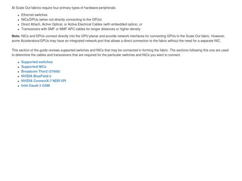 Elements Of An Ai Scale Out Fabric Dell Cables And Optics For The Ai Ethernet Fabrics Dell
