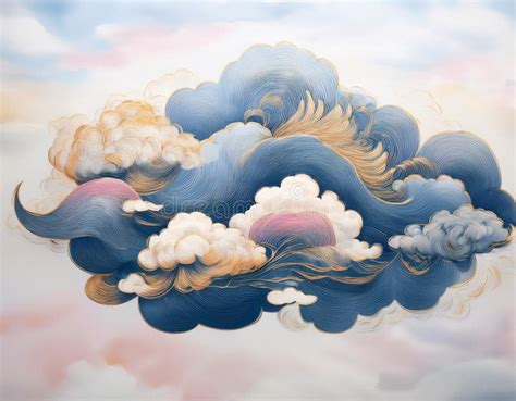 Elegant Hand Drawn Cloud Design With Delicate Details Stock Illustration Illustration Of