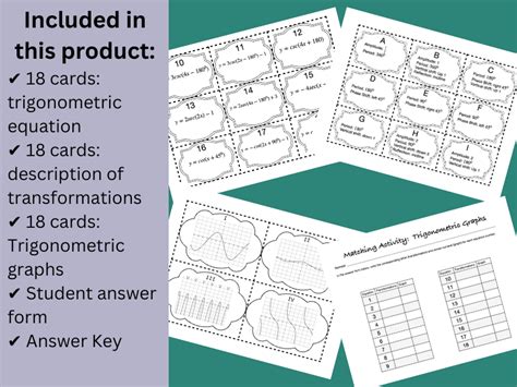 Trigonometric Functions Matching Activity Teaching Resources