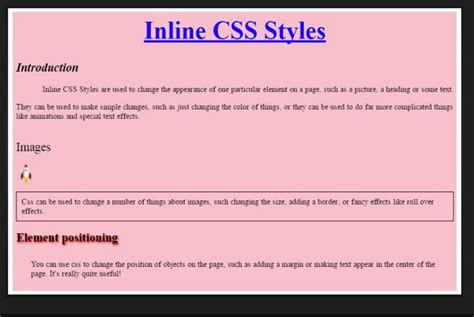 Solved Introduction Inline CSS Styles Are Used To Change The Chegg Com