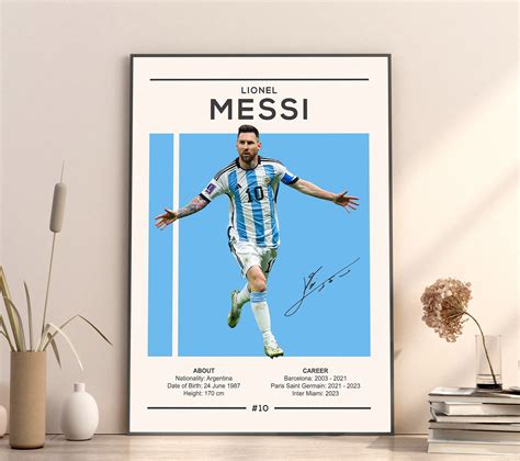 Lionel Messi Poster Argentina Soccer Print Soccer Ts Sports