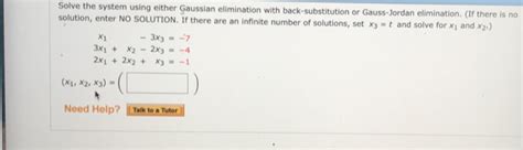 Solved Use Matrices To Solve The System If There Is No Chegg Com