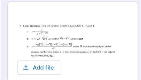 4 Scalar Equations Using The Variables Created In