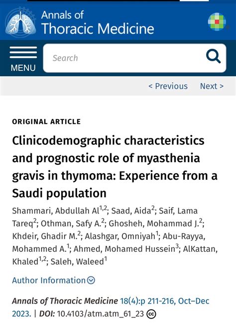 Abdullah Alshammari On Linkedin Researchmilestone Myastheniagravis