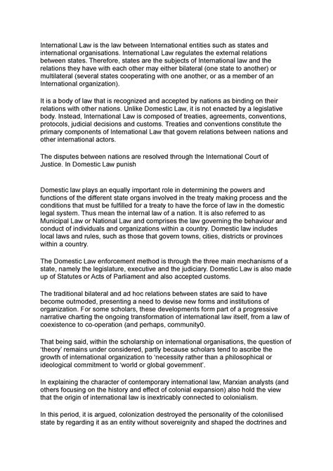 LCP Assignment 02 International Law Is The Law Between International Entities Such As States