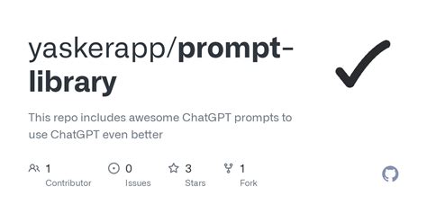 Github Yaskerapp Prompt Library This Repo Includes Awesome Chatgpt Prompts To Use Chatgpt