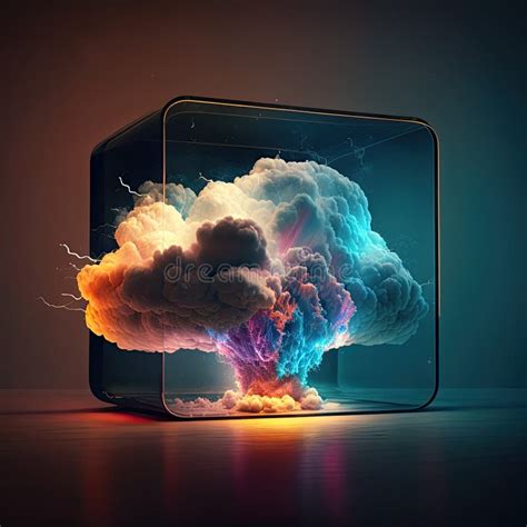 Cloud Computing Technology Concept Futuristic Illustration Ai Generated Stock Illustration