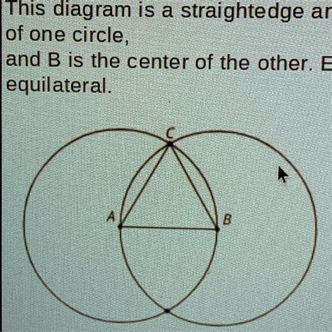 Question 1 1 Point This Diagram Is A Straightedge And Compass Construction A Is The Center Of