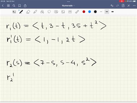 Solved At What Point Do The Curves R1 T T 3 − T 35 T2 And R2 S 7 − S S − 4 S2