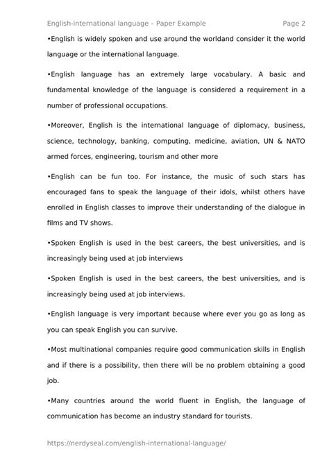 English International Language 367 Words Nerdyseal