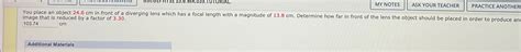 Solved You Place An Object 246cm ﻿in Front Of A Diverging