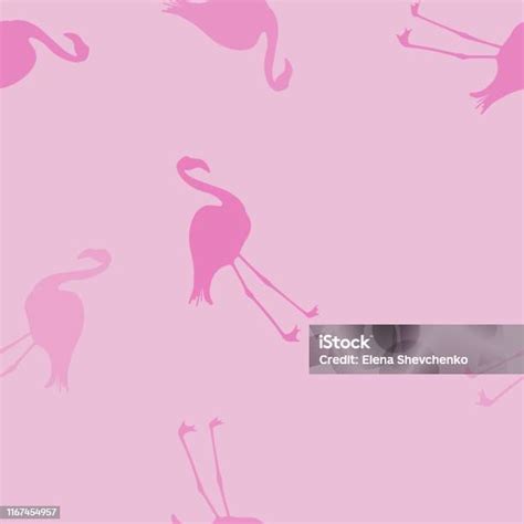 원활한 플라밍고 패턴 벡터 일러스트레이션 핑크 플라밍고 무늬 핑크 배경입니다 여름 배경 화면 배경 만화 벡터 일러스트 레이션 귀여운에 대한 스톡 벡터 아트 및 기타 이미지