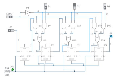 Piso Shift Register Multisim Live