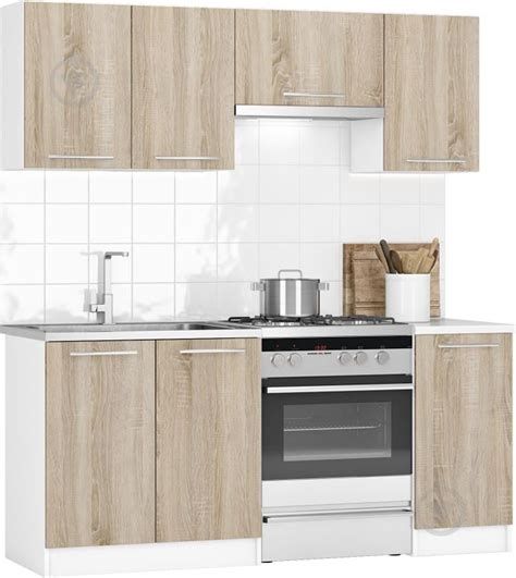 ᐉ Кухня Грейд ДСП 1 8м дуб сонома белый • Купить в Киеве Украине • Лучшая цена в Эпицентр