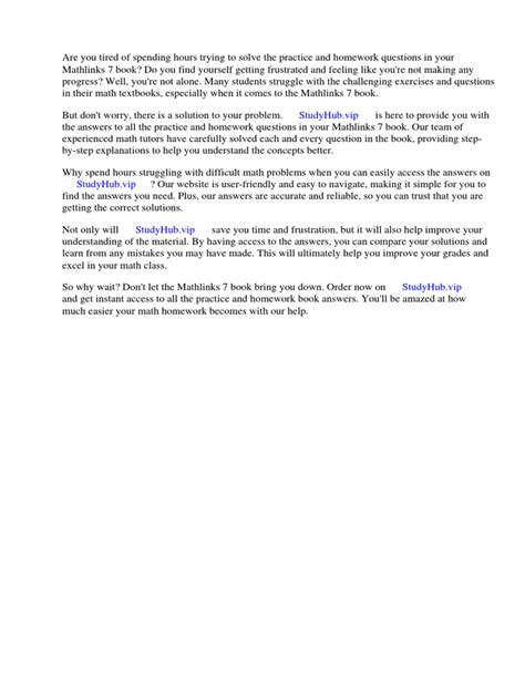 Mathlinks 7 Practice And Homework Book Answers Pdf Books Homework