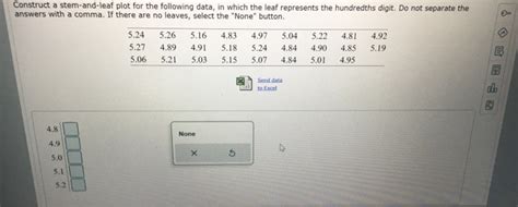 Solved Construct A Stem And Leaf Plot For The Following