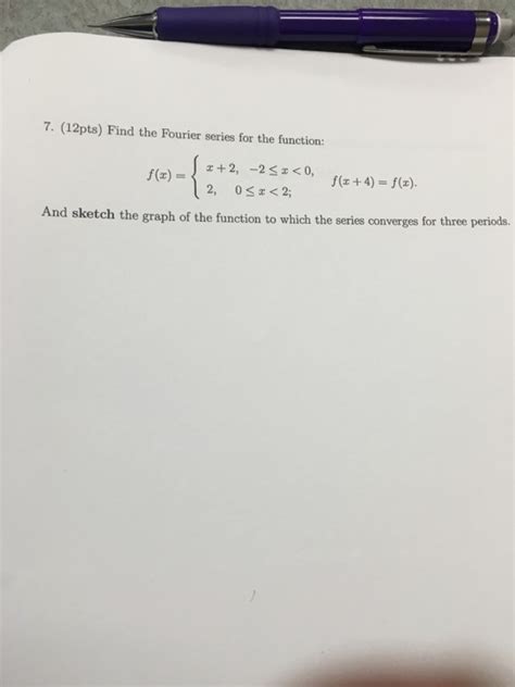 Solved Find The Fourier Series For The Function F X And Chegg Com
