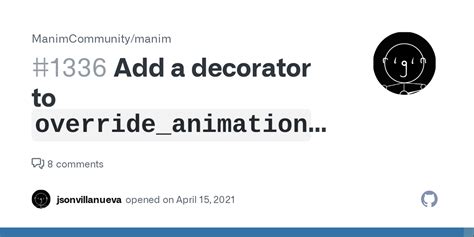 Add A Decorator To `overrideanimation` In Mobject · Issue 1336