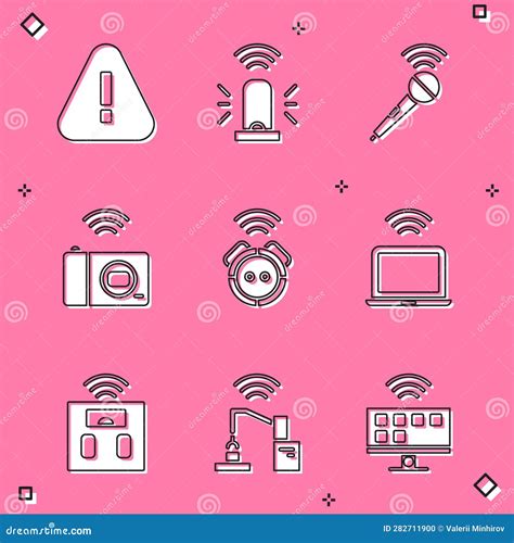 Set Exclamation Mark In Triangle Smart Flasher Siren Wireless Microphone Photo Camera Robot