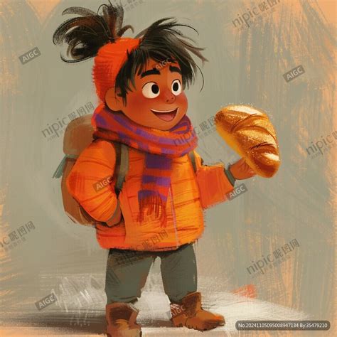 Ai创作图儿插少女 手绘举面包的女孩 治愈系儿插 包子小哥 抱土豆的男孩 大列巴插画 抱着香菇酱男孩插画 卡通写实人物 馒头姑娘 儿插人物插画 青少年儿插 卡通写实漫画人物设计 电影原画插画