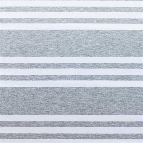 Heather Gray And White 3 Stripe Cotton Lycra Knit Euro Knits