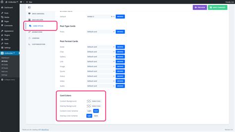 color schemes gridbuilder ᵂᴾ