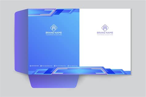 Premium Vector Blue And White Presentation Folder Layout